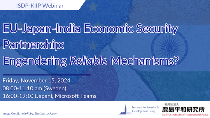 EU-Japan-India Economic Security Partnership: Engendering Reliable ...